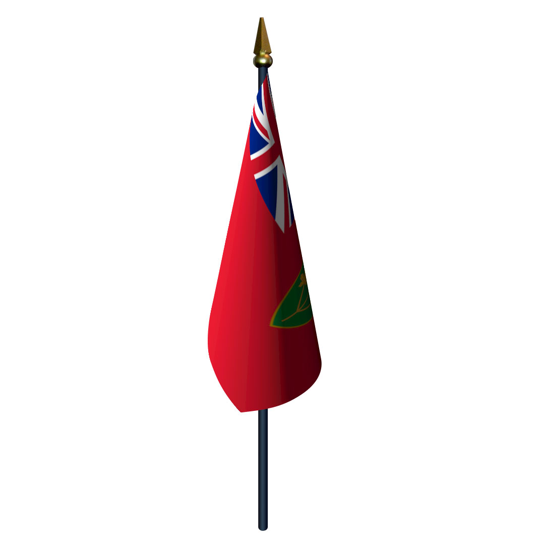 4in x 6in Ontario Flag with Staff and Spear