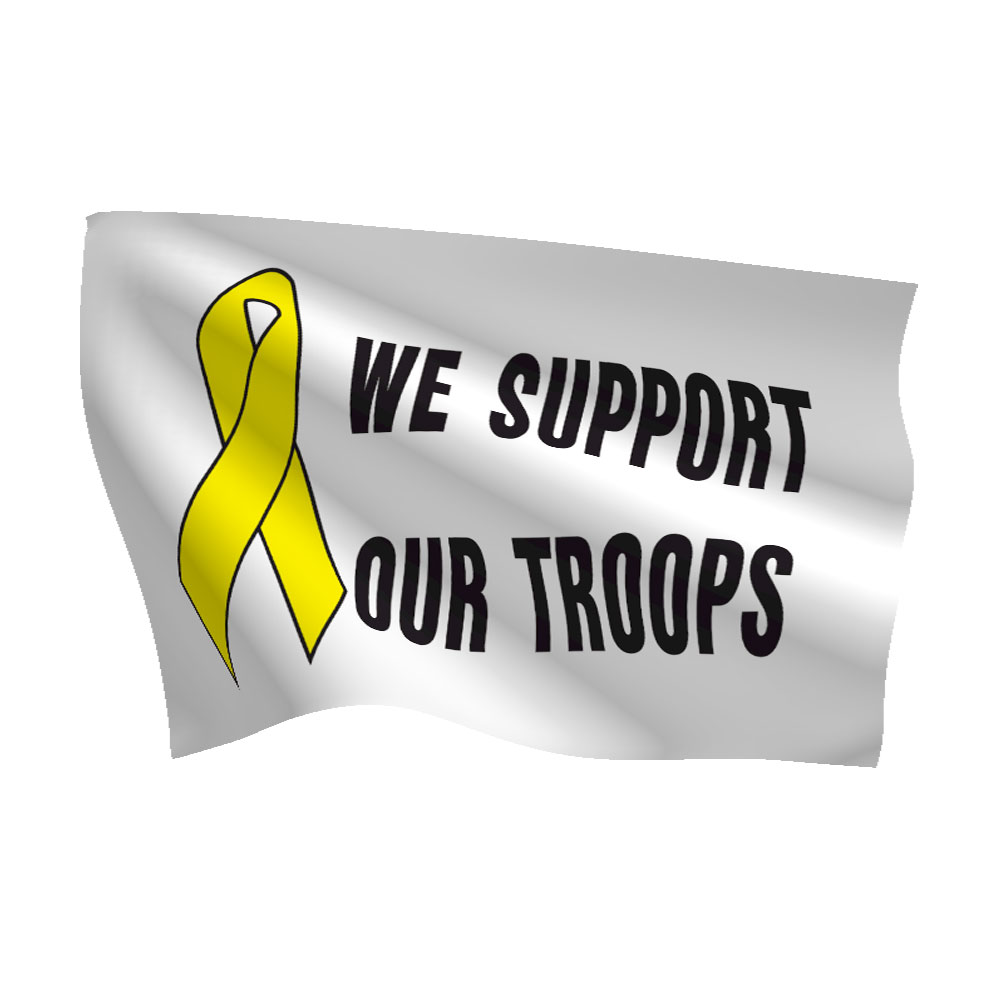 3ft x 5ft Yellow Ribbon – We Support Our Troops Flag