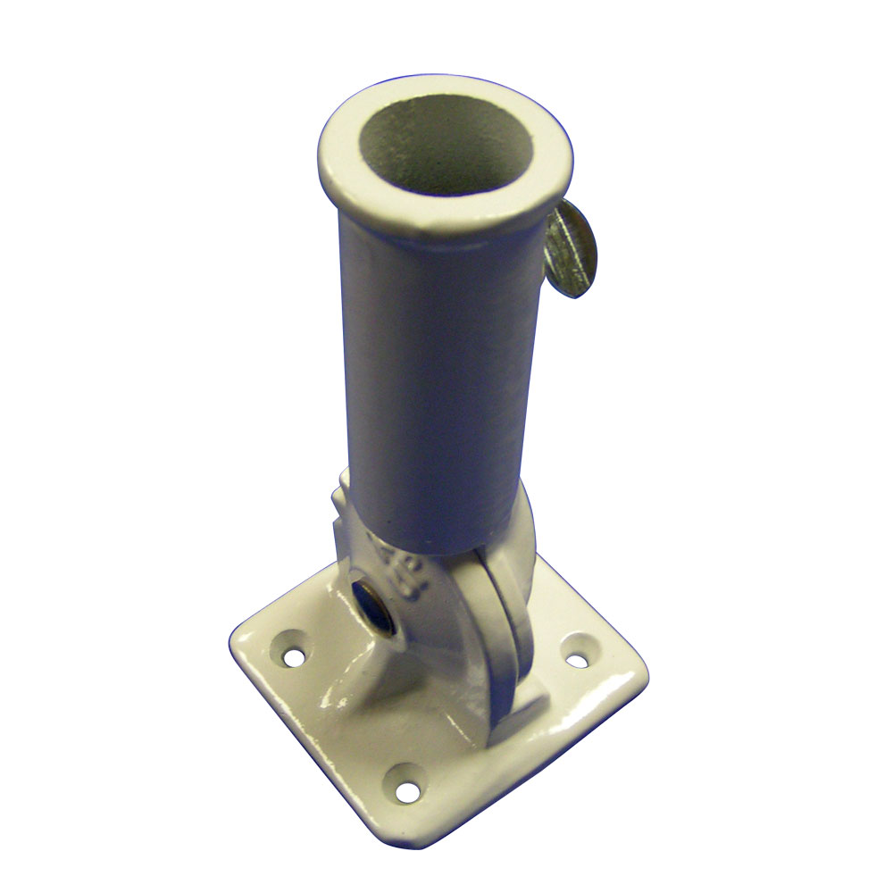 White Cast Aluminum Adjustable Flagpole Bracket