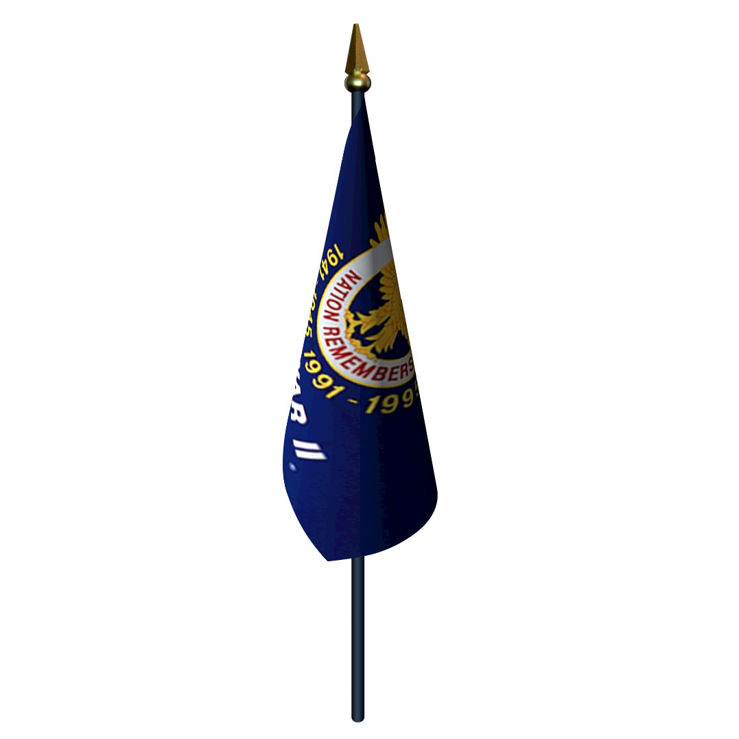 4in x 6in WW II Vet Flag with Staff and Spear